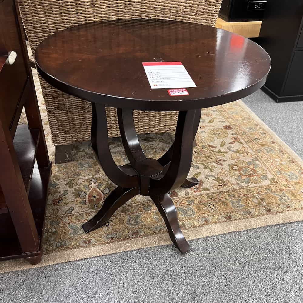 26" Espresso Contemporary Round Side Table | Office Furniture Liquidations