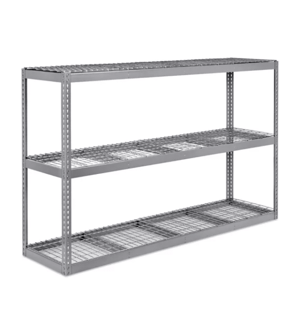 96" W x 60" H Uline Grey Heavy Duty Steel Wide Span Storage Rack - Wire ...