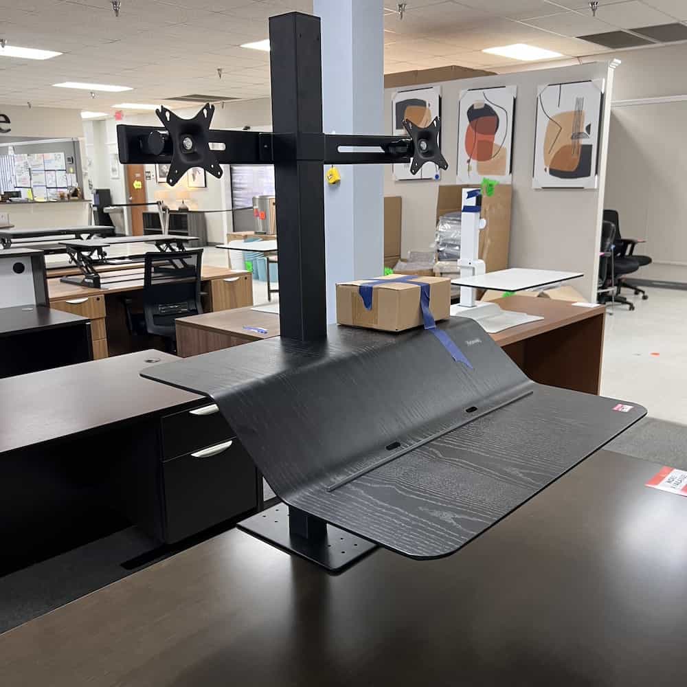 26" W Fellowes Lotus VE Sit-Stand Workstation Adjustable Desk Top Riser ...