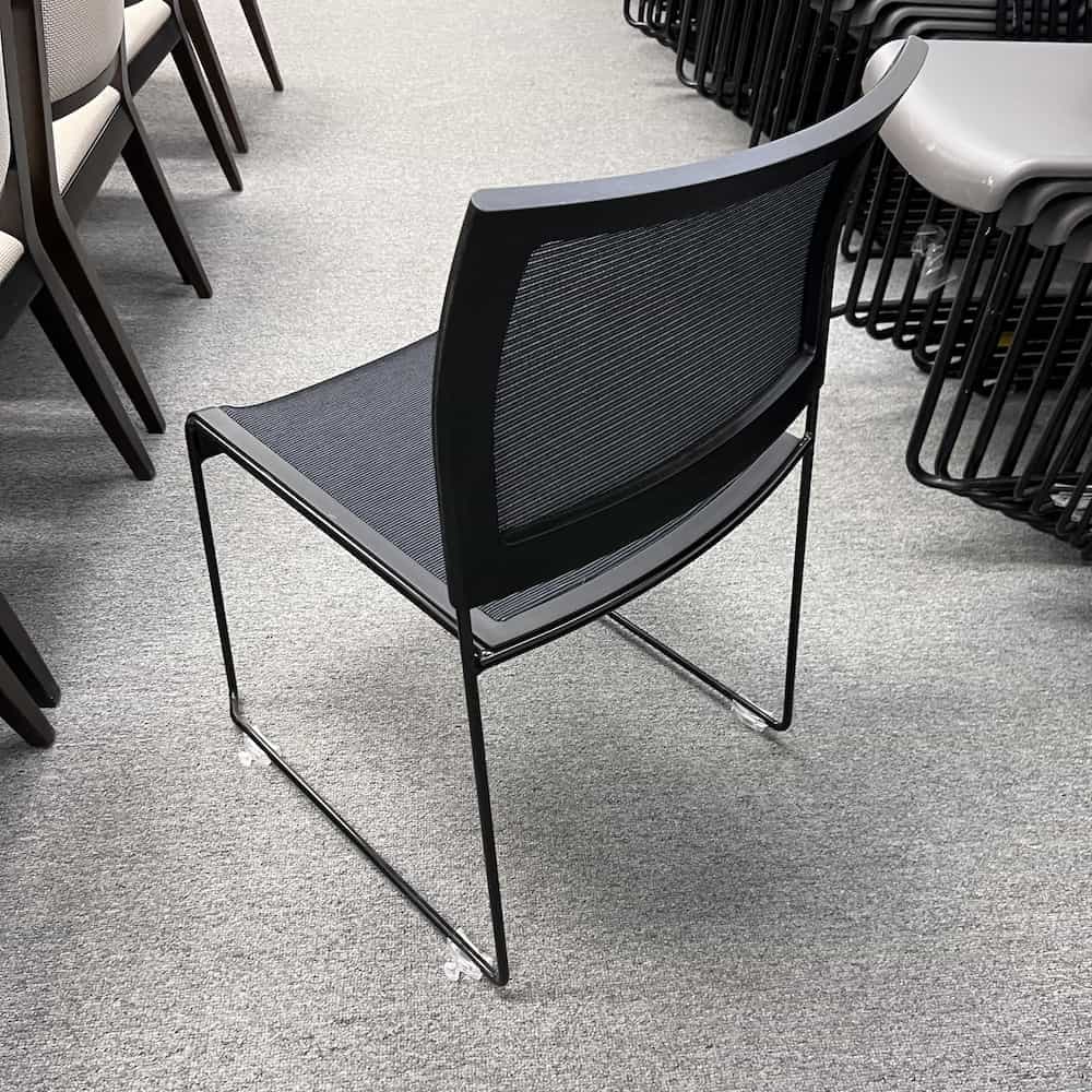 Black Color Stack Collection Mesh Stacking Chair | Office Furniture ...