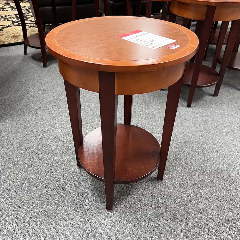 18" Fleetwood Fine Furniture Cherry and Mahogany Round Contemporary ...