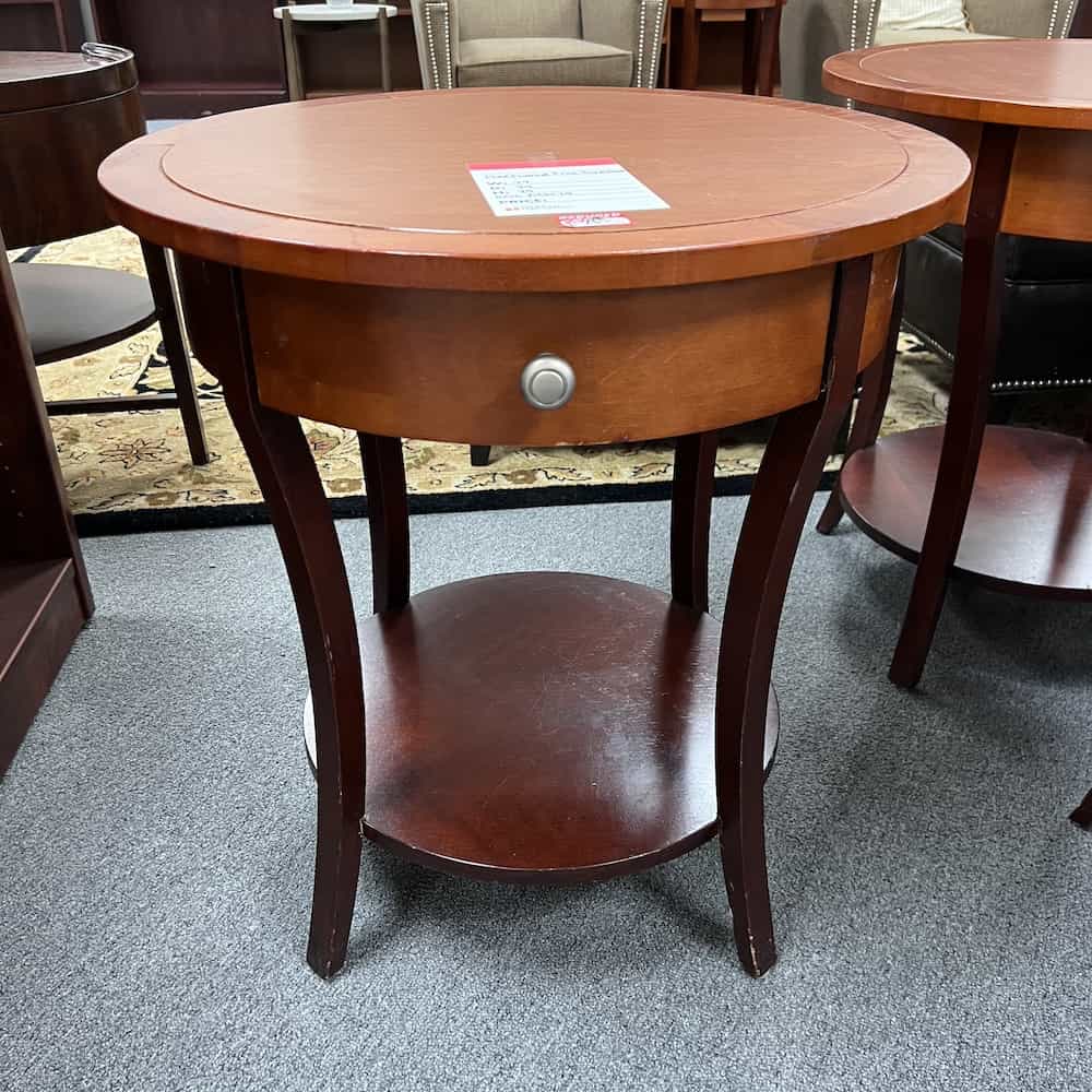 24" Fleetwood Fine Furniture Cherry and Mahogany Round Contemporary ...