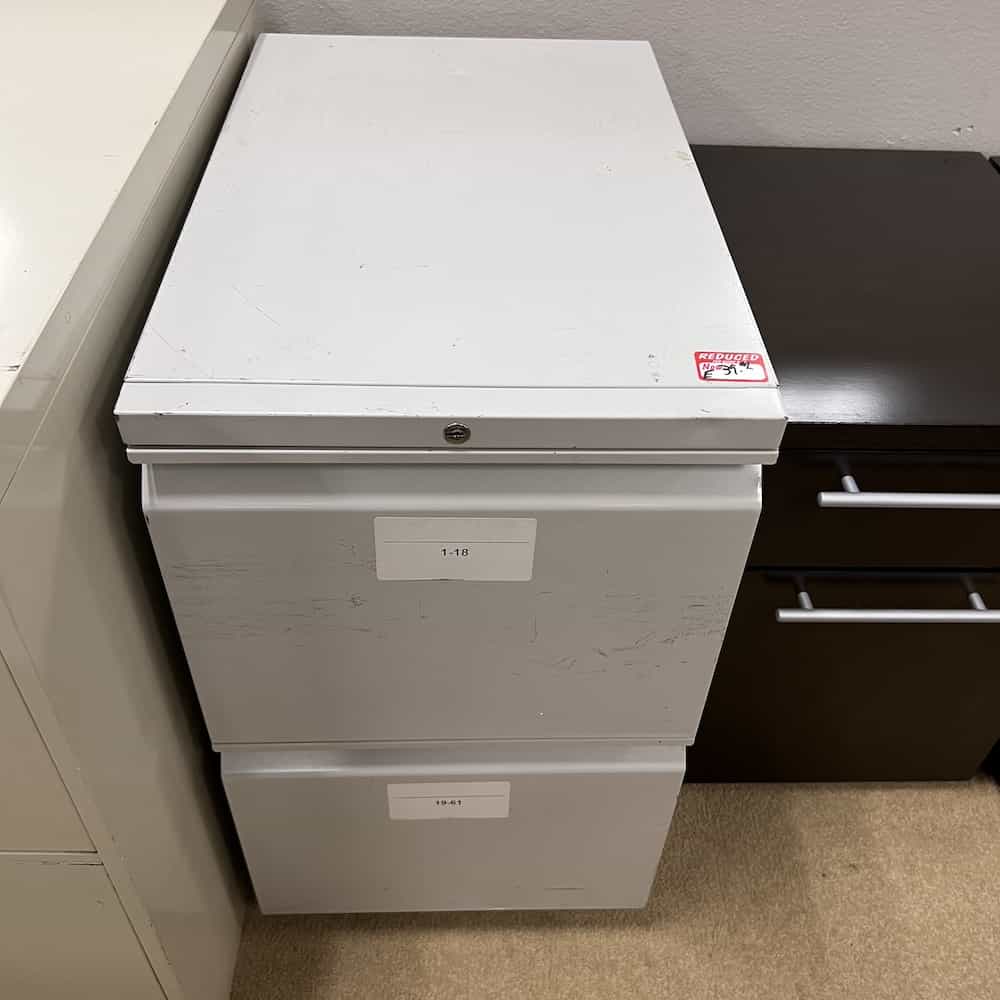 15" W x 27" H Light Grey Metal Vertical 2 Drawer File Cabinet - File ...