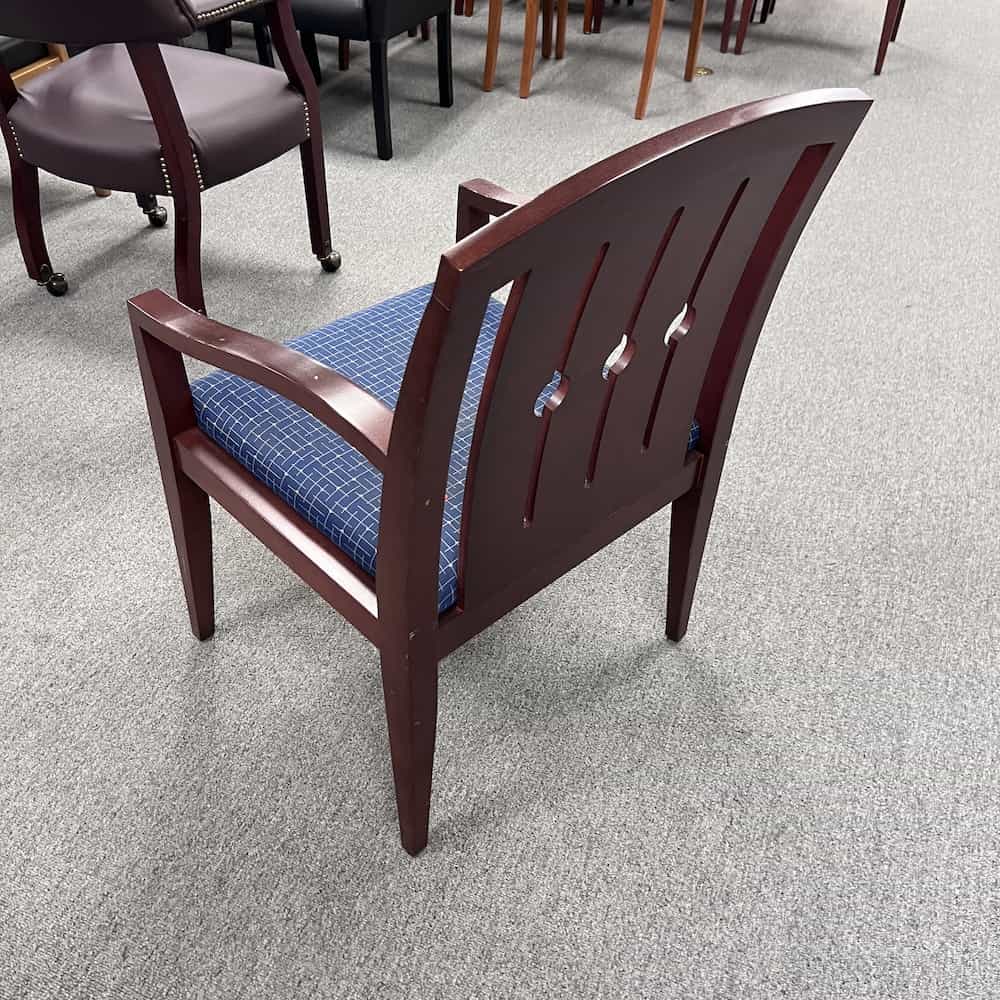 Paoli Blue Lines and Arrows and Mahogany Slat Back Guest Chair | Office ...