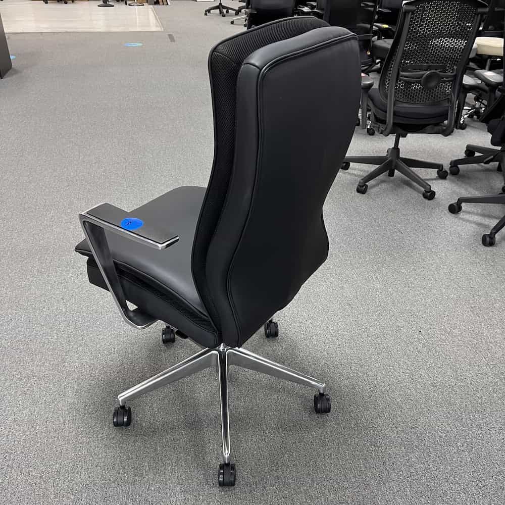 OfficeSource Black and Chrome "Obsidian" High Back Executive Chair with Illusion L Arms | Office ...