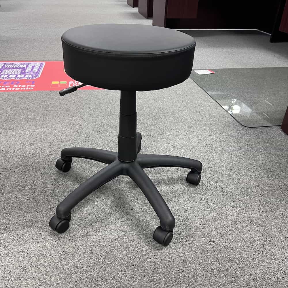 New - Black Antimicrobial Vinyl and Chrome Patient Office Stool ...