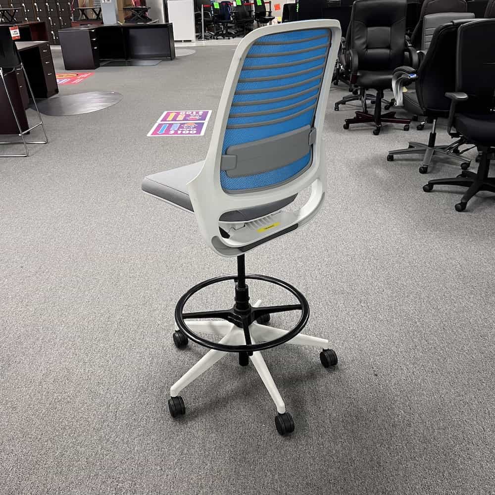 Steelcase Series 1 Air Grey and Blue Mesh Back Office Stool | Office ...