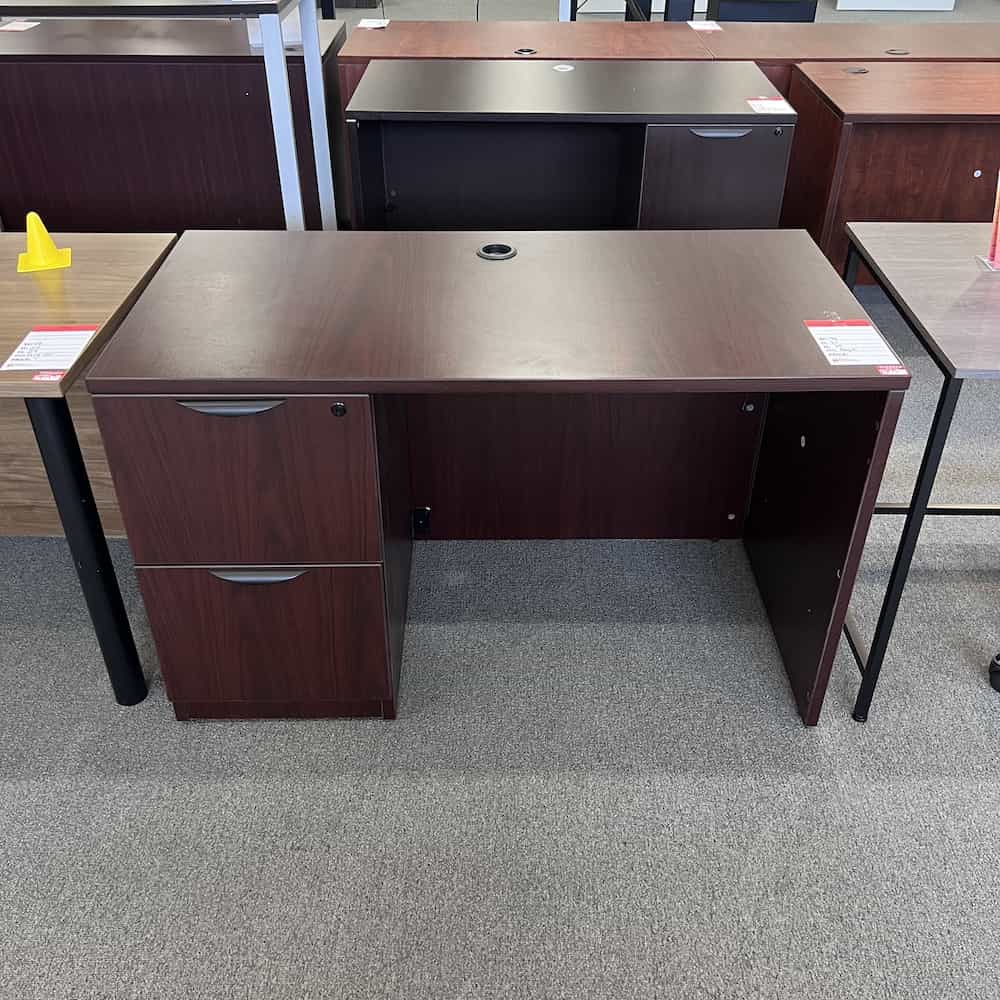 48" x 24" Mahogany Desk with File/File | Office Furniture Liquidations
