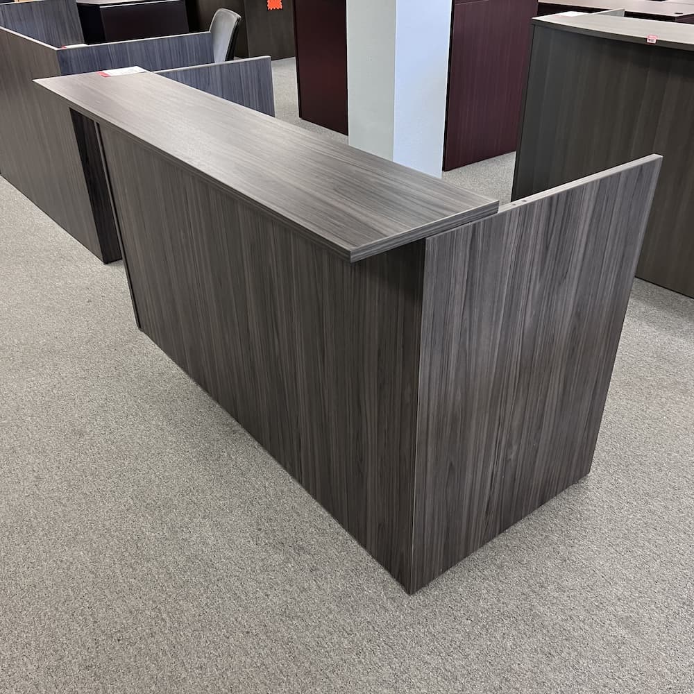 71" x 37" Coastal Grey Reception Desk Shell with Straight Transaction ...