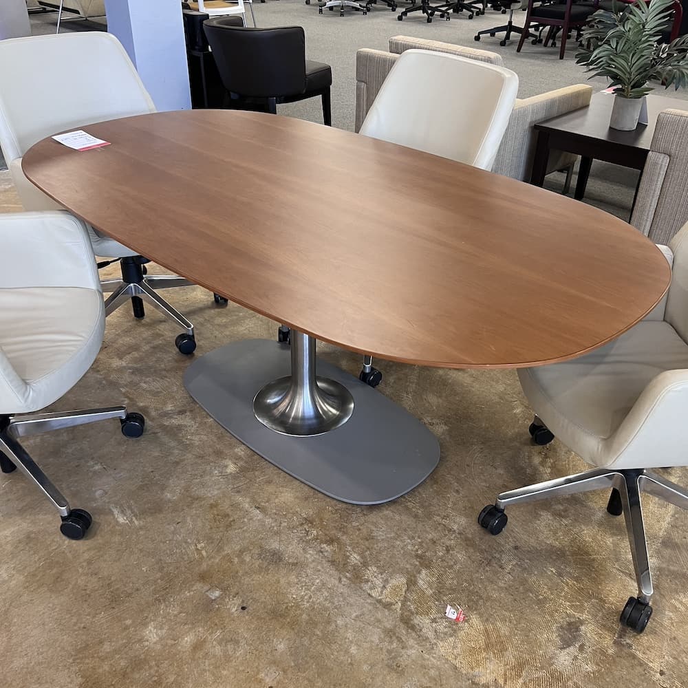 6 Ft x 40" Steelcase Coalesse Cherry and Silver Denizen Collaboration ...