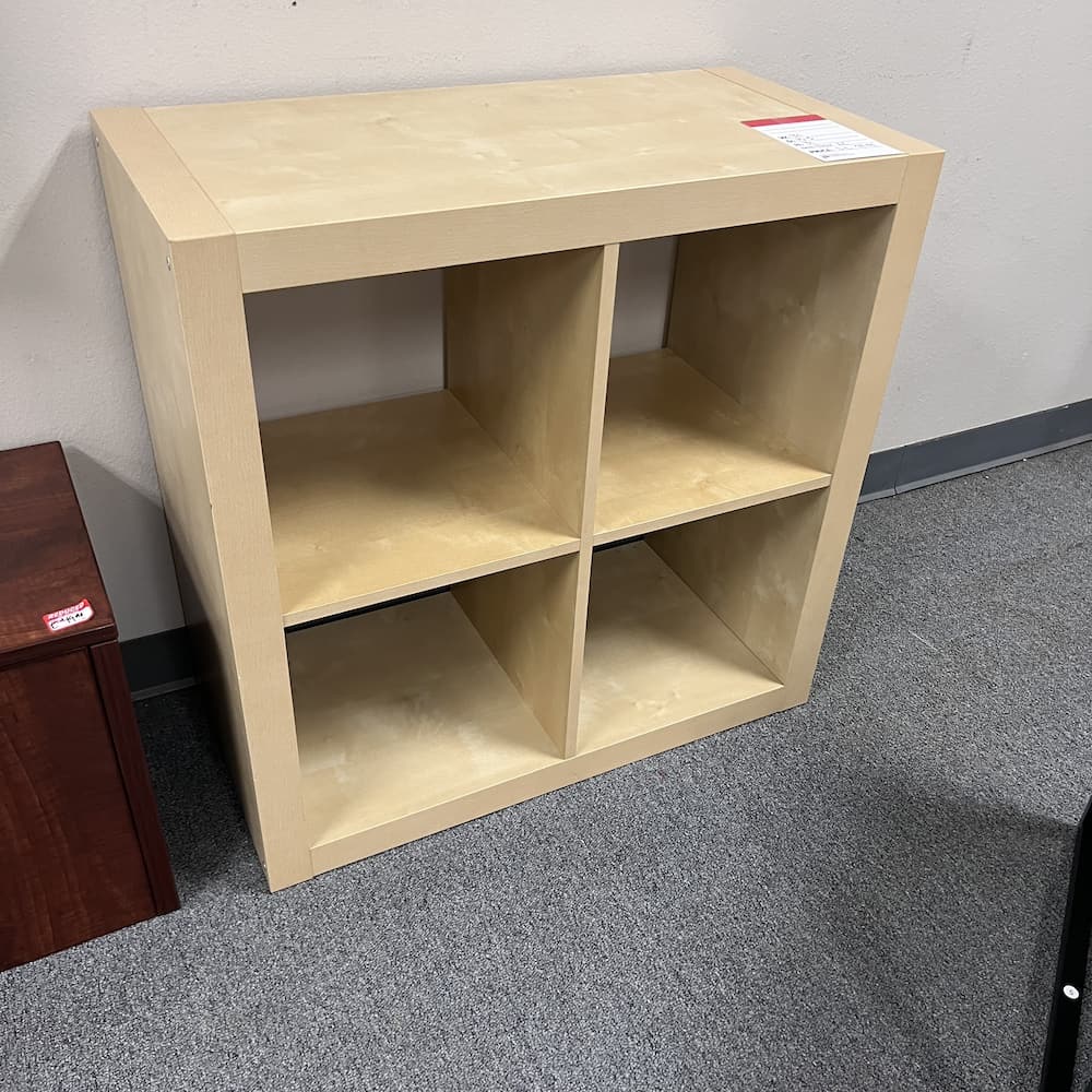 31" W x 31" H IKEA Kallax Stained Oak Cubby Shelf with 4 Storage Cubes ...