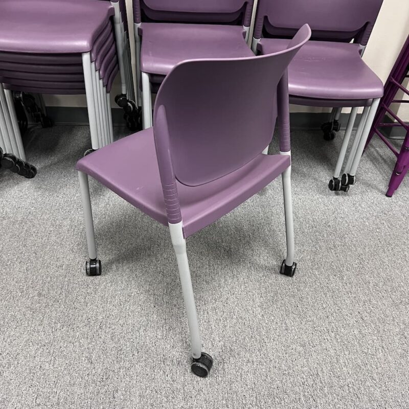 SitOnIt Inflex Purple and Grey Rolling Stacking Chair | Office ...
