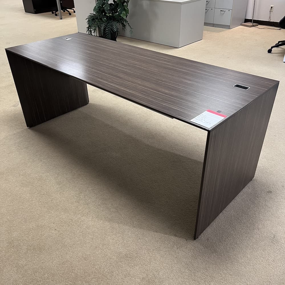 77" x 30" Lacasse Walnut and White Desk Shell | Office Furniture ...