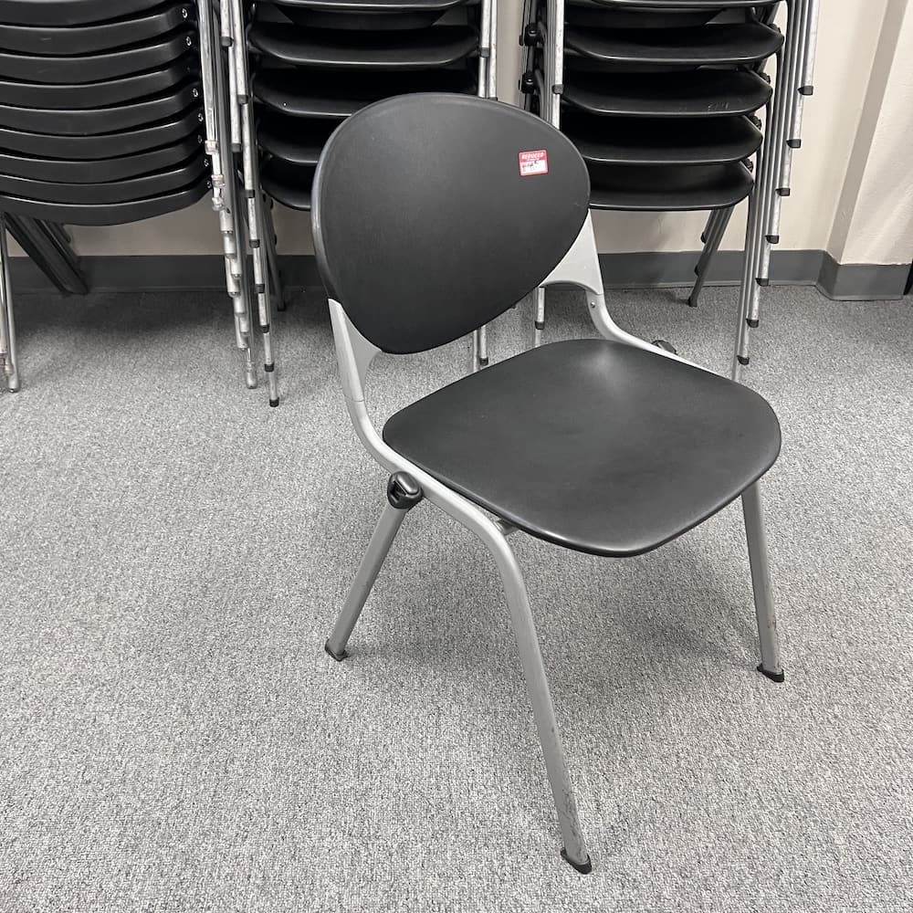 Highmark Black and Grey Plastic Stacking Chair | Office Furniture ...