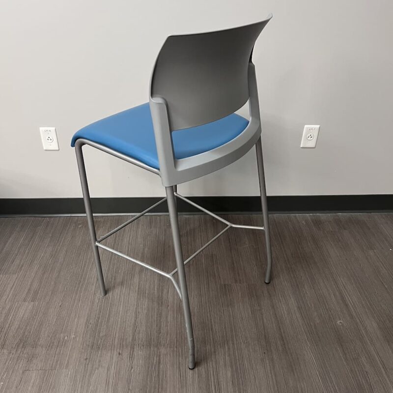 Set of 2 - Steelcase Move Grey and Blue Upholstered Office Stool - Bar ...