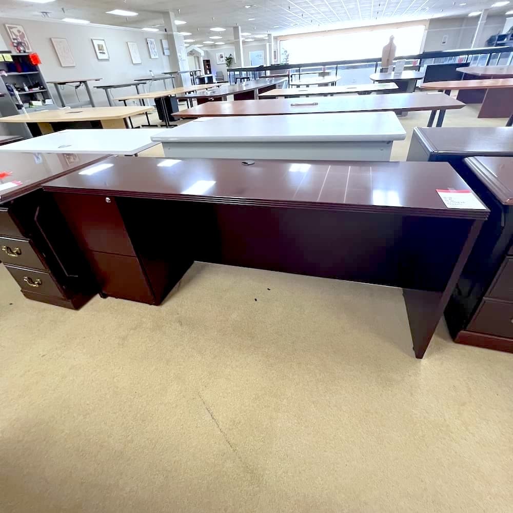 72" x 20" Rudnick Mahogany Veneer Desk Credenza with Single File/File ...