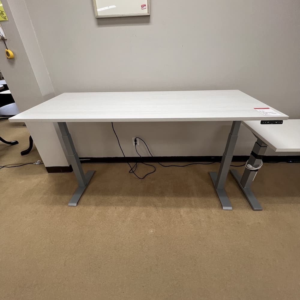 72" x 30" Arcadia White with Grey Base Height Adjustable Programmable ...