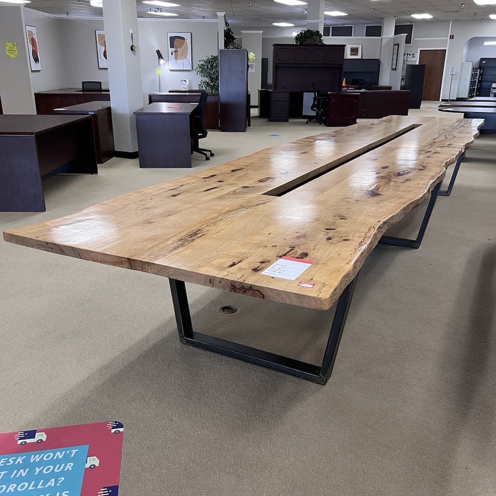 18 Ft x 4 Ft Live Edge Wood Conference Table | Office Furniture ...