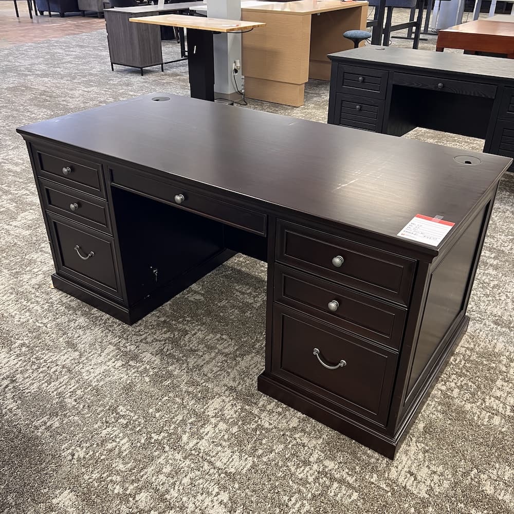 68" x 33" NBF Martin Fulton Collection Espresso and Pewter Traditional ...
