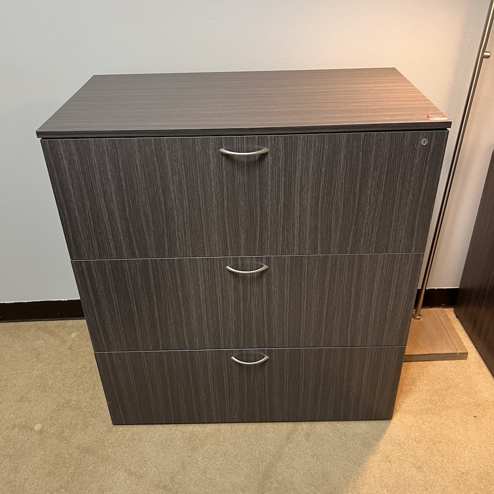 37" W x 40" H Hon Grey Laminate 3 Drawer Lateral File | Office ...