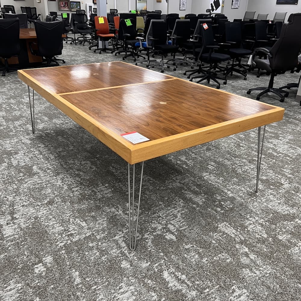 8 Ft x 4+ Ft Oak Veneer Wood Rectangle Conference Table | Office ...