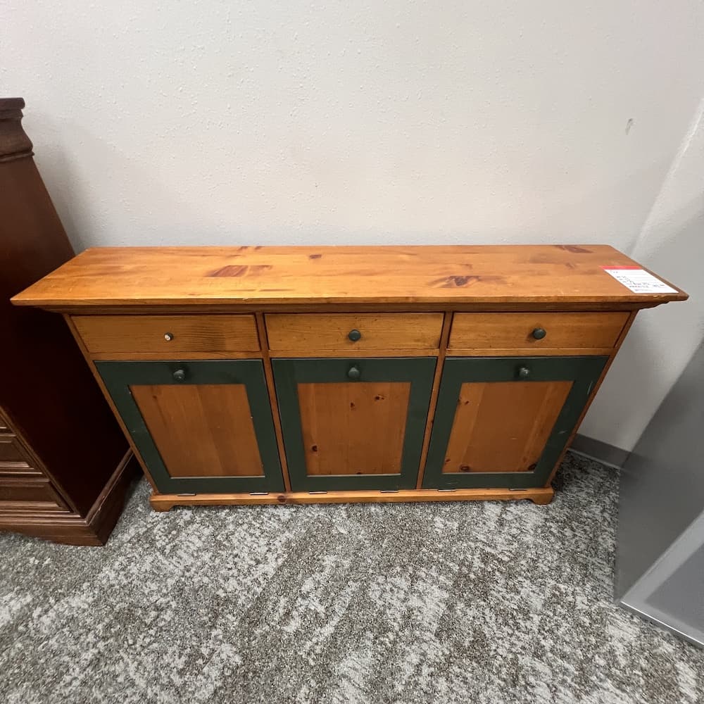 61" W x 35" H Cherry and Green Trash and Recycling Bin Sorting Station ...