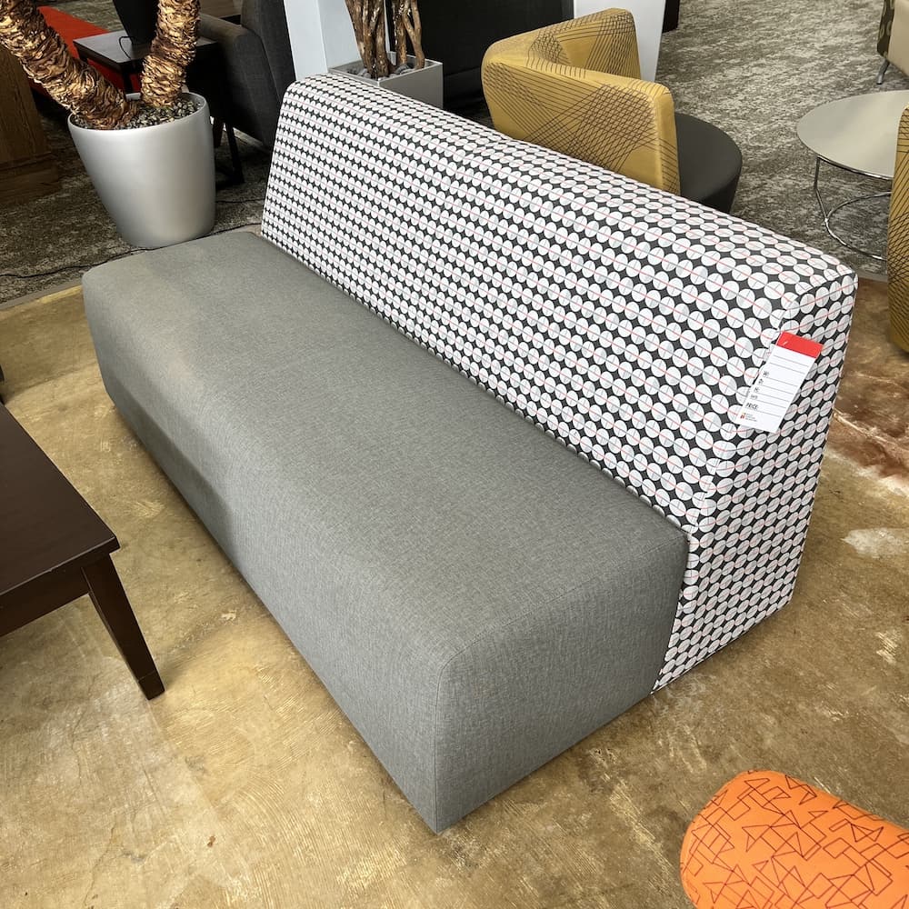 66" x 33" Steelcase Turnstone Campfire Grey and Orange and White Lounge ...