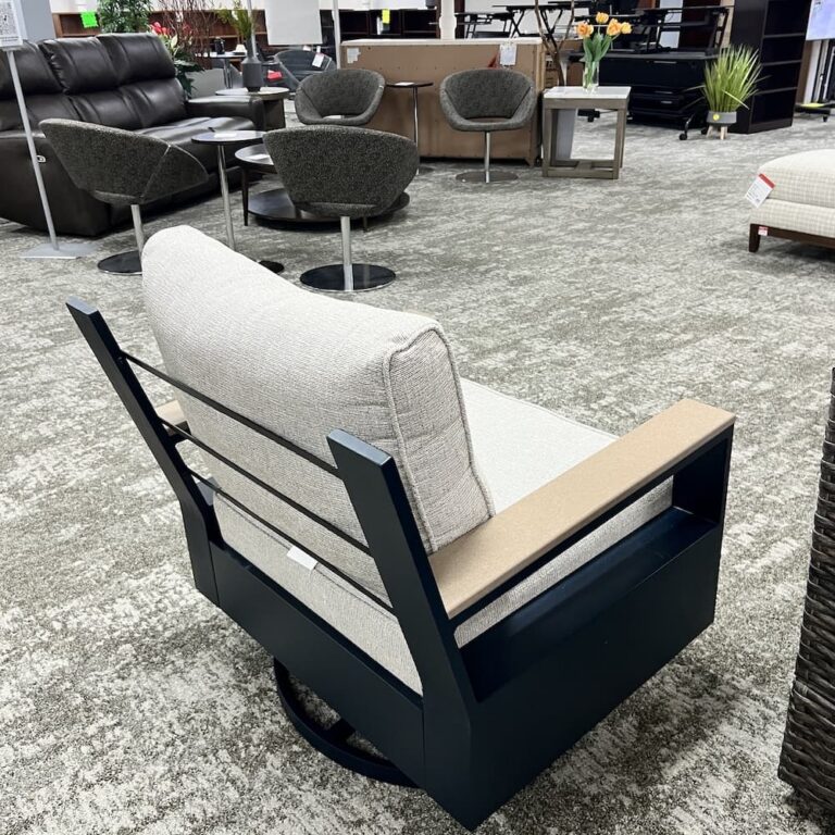 Ashley Furniture East Beach Navy Blue Outdoor Patio Glider Chair ...